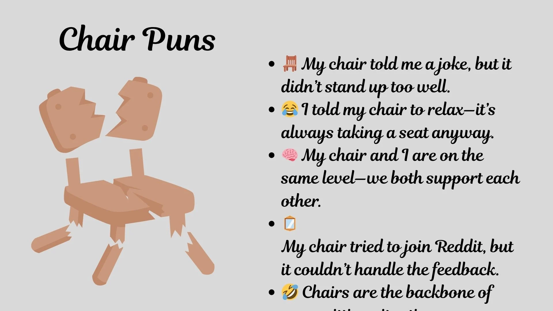 Sit Down and Laugh: The Funniest Chair Puns and Jokes Ever
